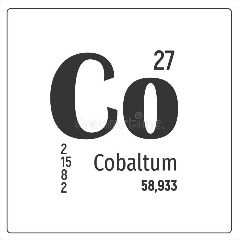 Chemical element Cobalt stock vector. Illustration of vector - 241988330