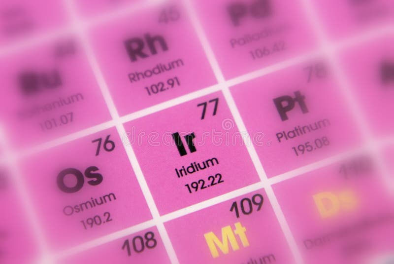 Chemical element Iridium stock photo. Image of atom - 150247512