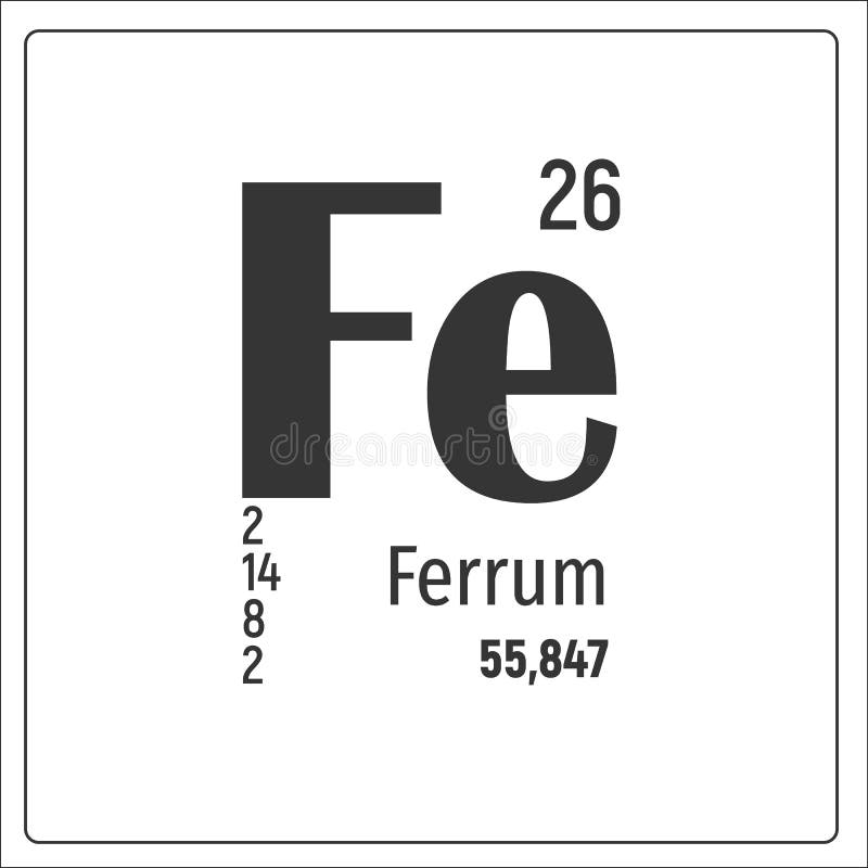 Chemical element Iron stock vector. Illustration of series - 241988307