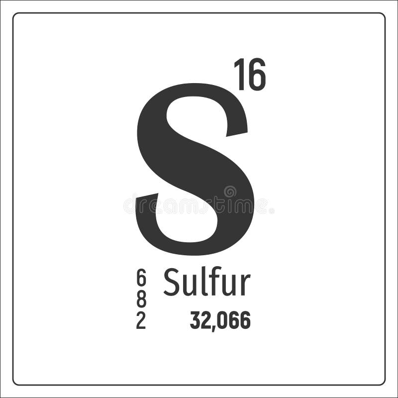 Chemical element Sulfur stock vector. Illustration of chemistry - 241988323