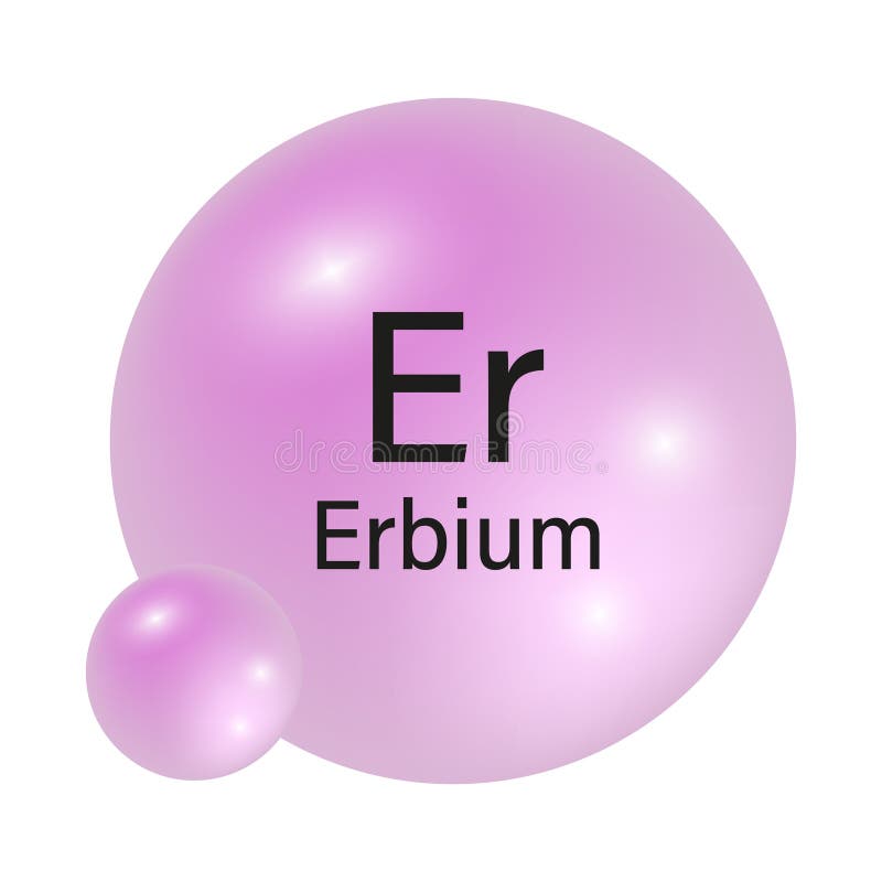 Chemical Element Symbol. Erbium Atom Icon. Pink and Purple Gradient ...