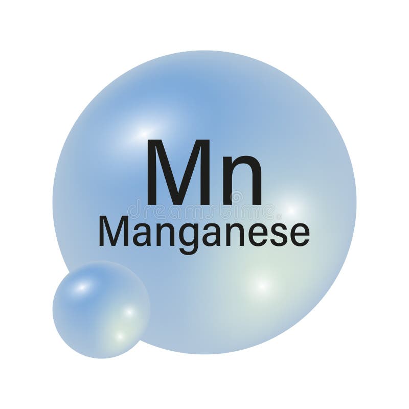 Chemical Element Symbol. Manganese Atom Icon. Blue Gradient Sphere ...