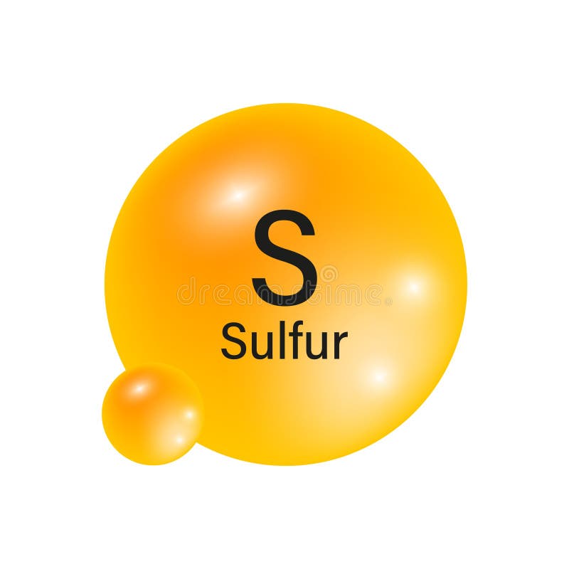 Chemical Element Symbol. Sulfur Atom Icon. Yellow and Orange Gradient ...