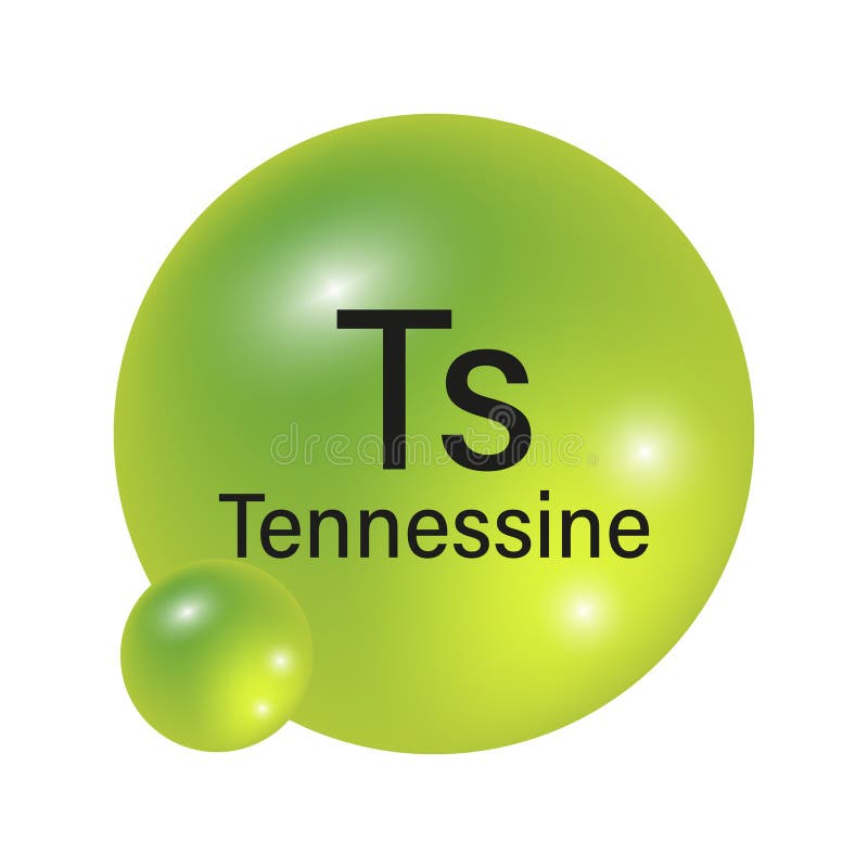 Chemical Element Symbol. Tennessine Atom Icon. Green Gradient Sphere ...
