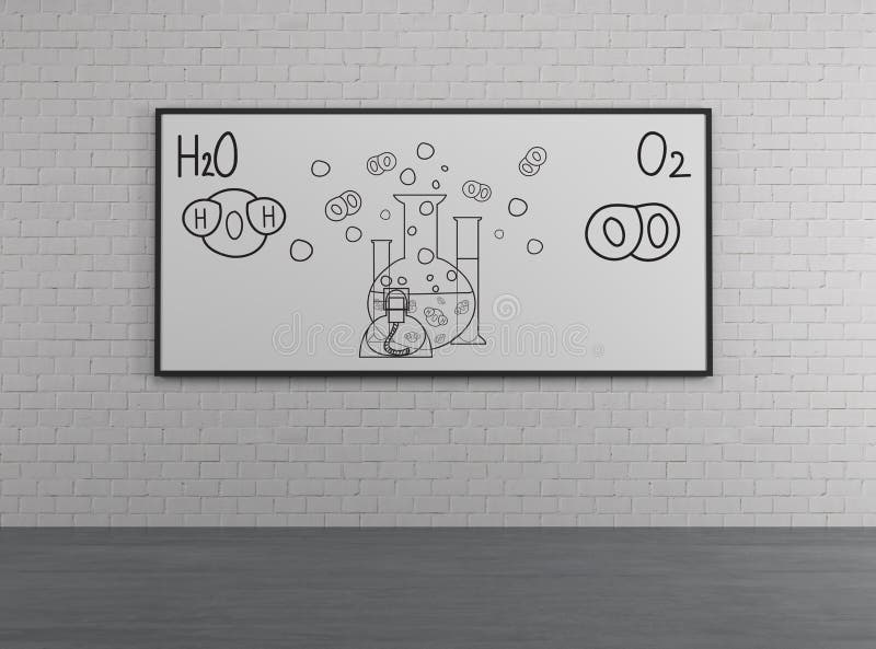 Chemical Elements H2O and O2 Stock Illustration - Illustration of ...