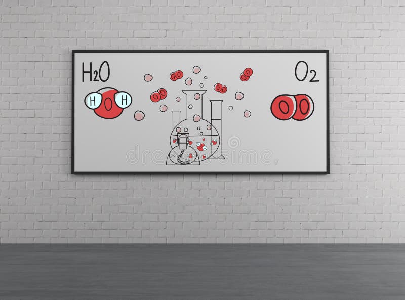 Chemical Elements H2O and O2 Stock Illustration - Illustration of ...
