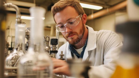 Chemical Engineer Optimizing Reactive Distillation Process in Lab Stock ...