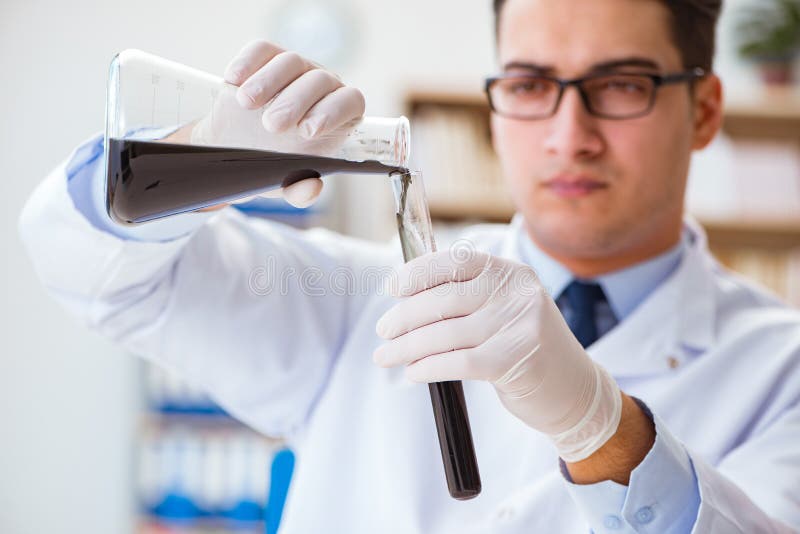 The Chemical Engineer Working on Oil Samples in Lab Stock Image - Image ...
