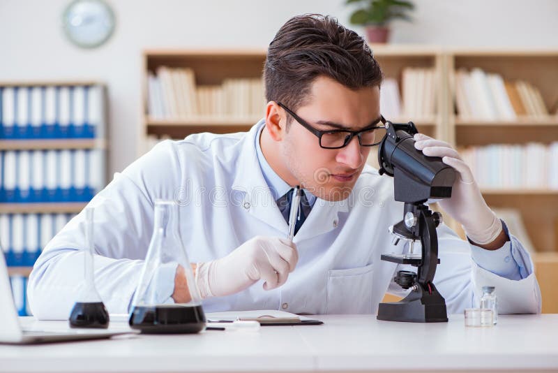 The Chemical Engineer Working on Oil Samples in Lab Stock Image - Image ...