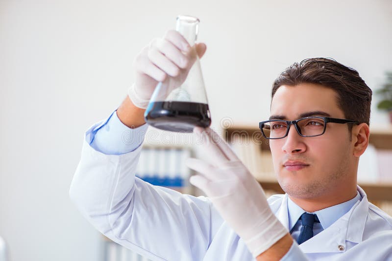The Chemical Engineer Working on Oil Samples in Lab Stock Image - Image ...