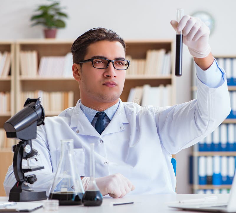 Chemical Engineer Working on Oil Samples in Lab Stock Photo - Image of ...