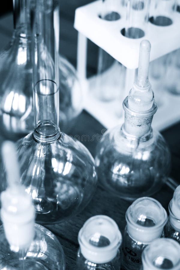 Antique Science Research Lab with Old Glassware Stock Image - Image of ...
