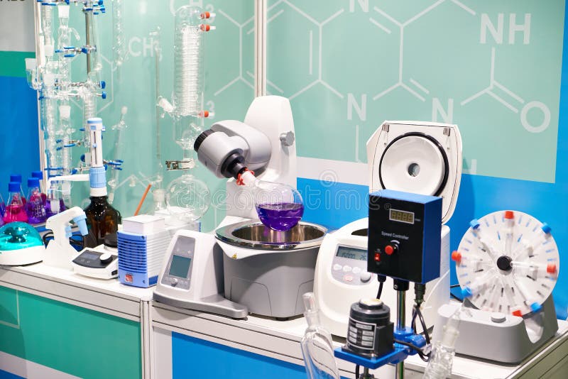 Chemical equipment in lab stock photo. Image of testing - 166085606