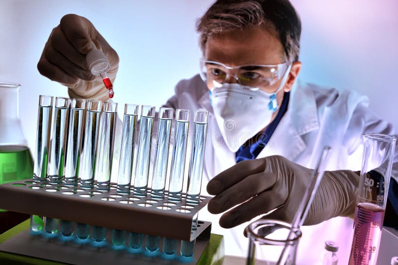 Chemical Analyzing Different Substances in the Laboratory Stock Image ...