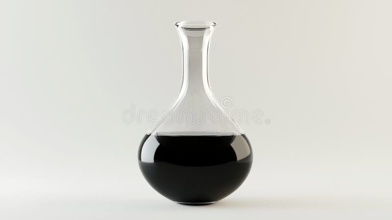 Chemical Experiment with Dark Liquid in a Flask with a Droplet on the ...