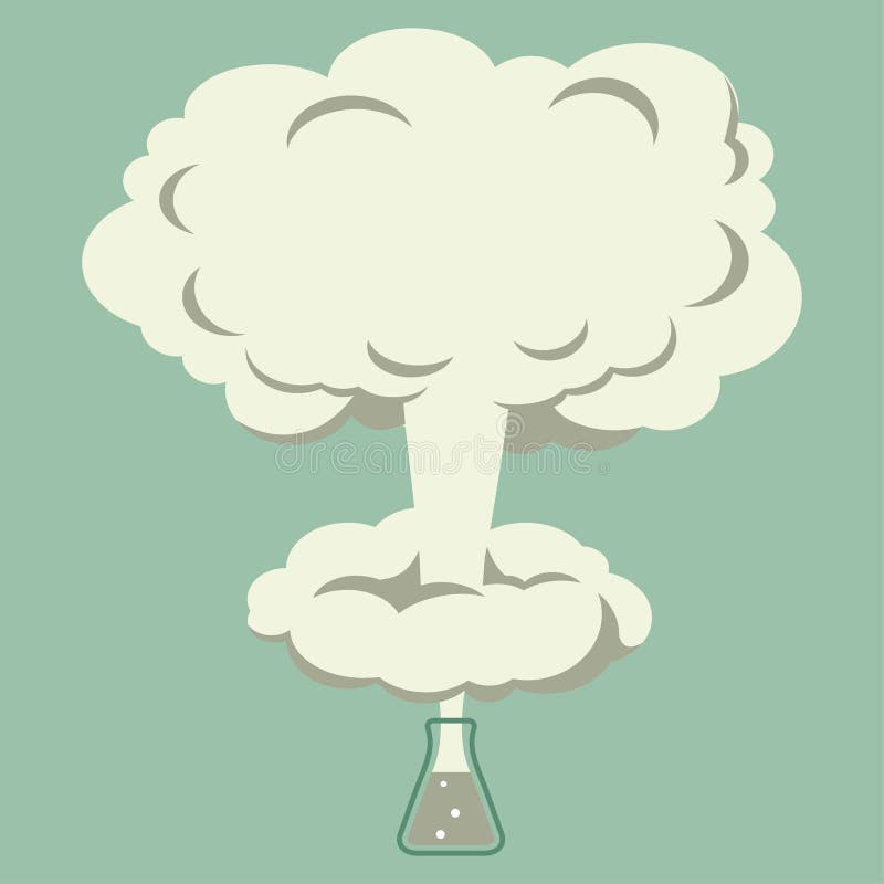 Chemical Experiment, Explosion in the Flask Stock Vector - Illustration ...