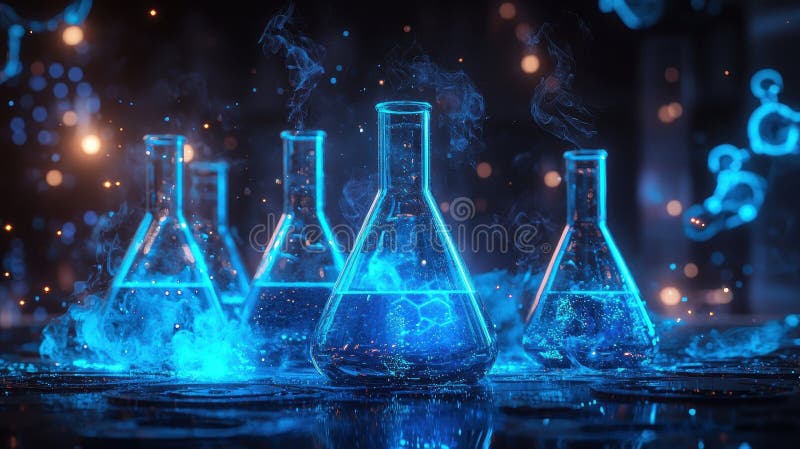 Chemical Experimentation in a Laboratory with Glowing Beakers Science ...