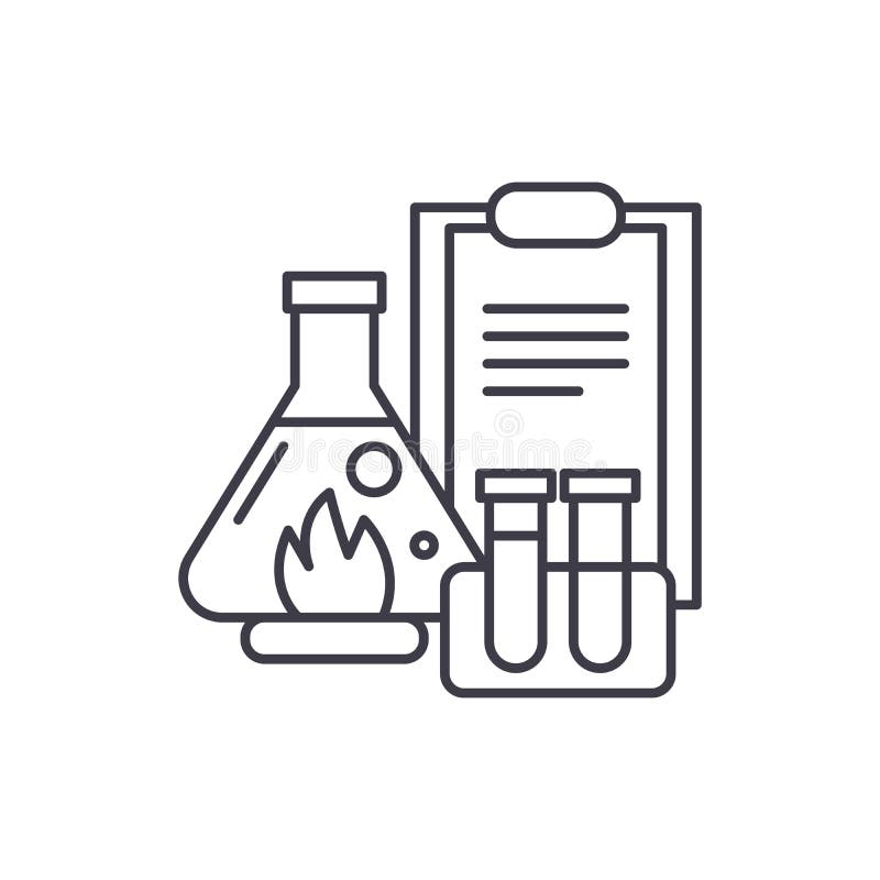 Chemistry Lab,experiments Vector Line Icon, Sign, Illustration on ... Chemistry Lab,experiments Vector Line Icon, Sign, Illustration on ...