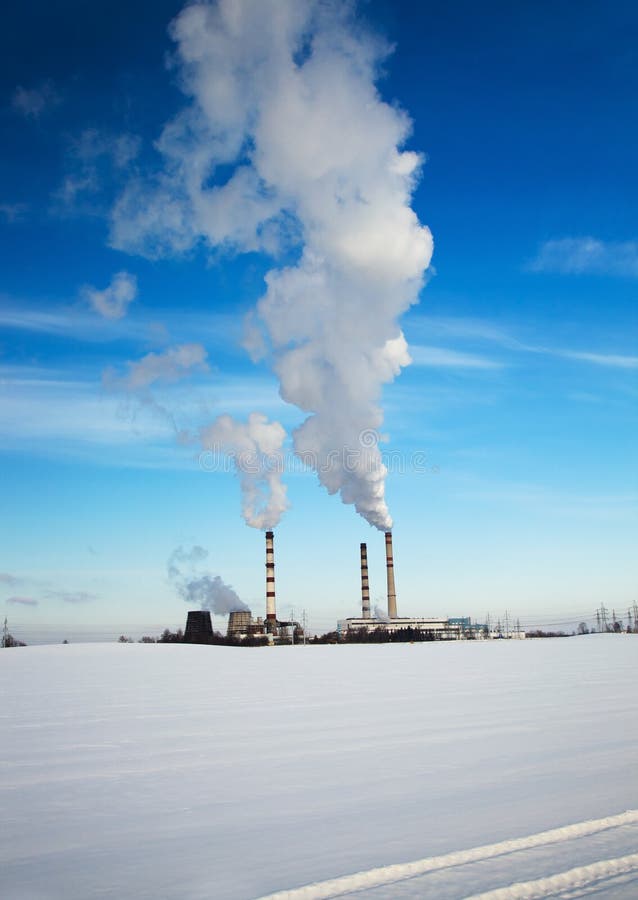 Factory in the winter stock photo. Image of factory, carbon - 12882316