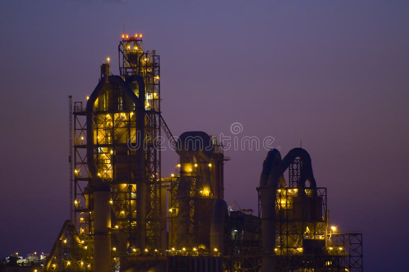 Chemical Factory in Desert Israel Stock Image - Image of night ...