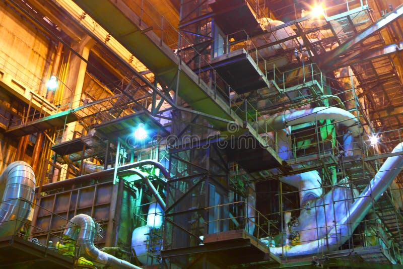 Chemical Factory.the Interior of the Refinery. Stock Photo - Image of ...