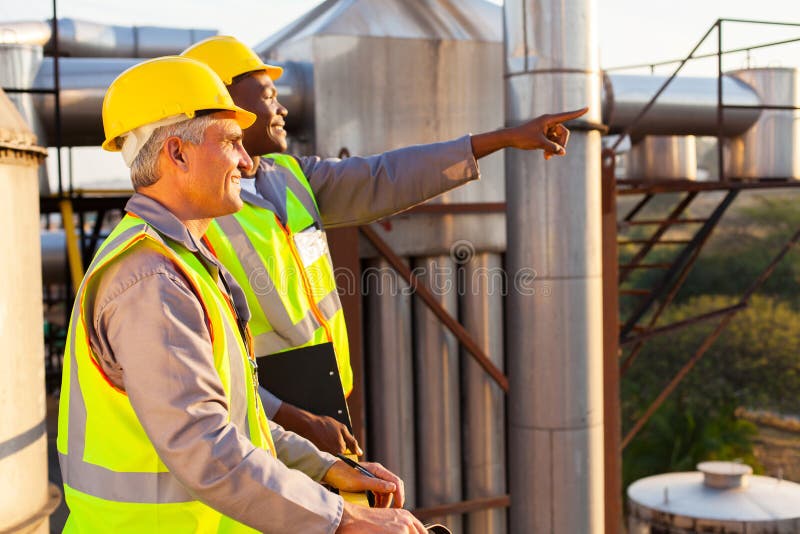 Chemical factory workers stock photo. Image of happy - 31945864
