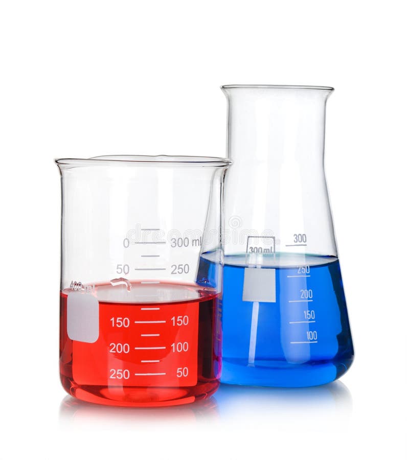 Chemical Flask with a Blue Laboratory Test Tubes Inside Stock Image ...