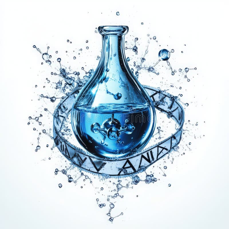 Chemical Flask with Blue Liquid Generative AI Stock Illustration ...
