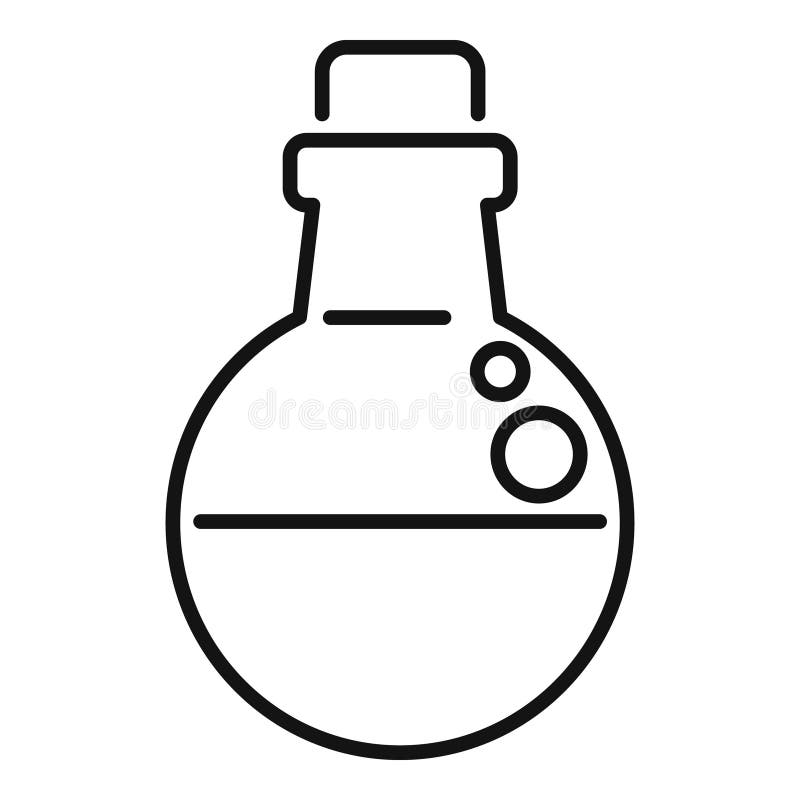 Chemical Flask Bubbling with Activity Line Icon Stock Illustration ...