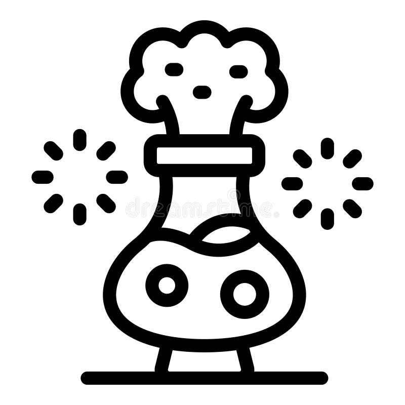 Chemical Flask Bubbling Experiment Boiling Over Icon Stock Illustration ...