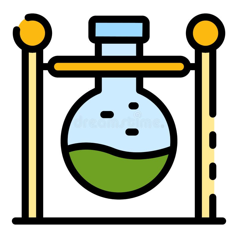 Chemical Flask Icon Color Outline Vector Stock Illustration ...