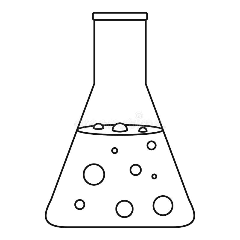 Chemical Flask Icon, Outline Style Stock Vector - Illustration of flask ...