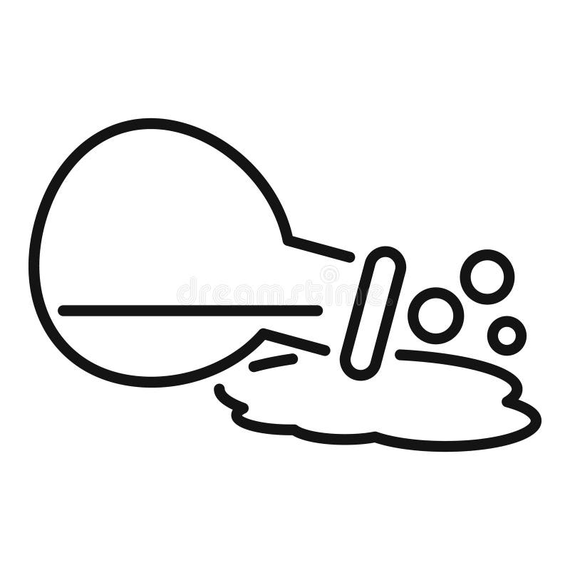 Chemical Flask Pouring Liquid Making a Puddle Icon Stock Vector ...