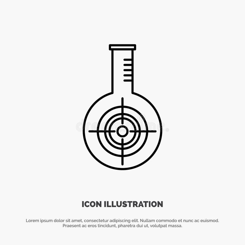 Chemical, Flask, Reaction, Lab, Target Line Icon Vector Stock Vector ...