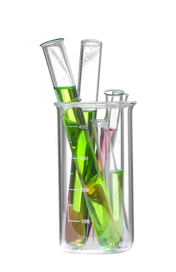 Chemical Flasks with Multicolor Liquid Solution Isolated on White ...