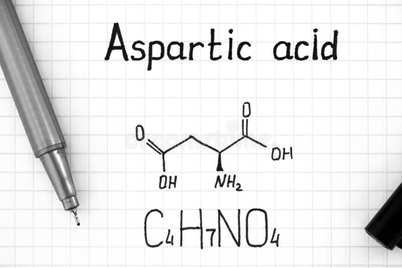 Chemical Formula of Aspartic Acid with Pen Stock Image - Image of black ...
