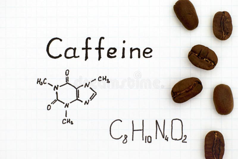 Chemical Formula of Caffeine with Coffee Beans Stock Image - Image of ...