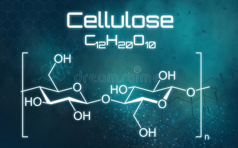 Cellulose, Chemical Structure. Main Component of Cotton Fiber, Wood ...