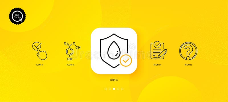 Chemical Formula, Checkbox and Rfp Minimal Line Icons. for Web ...