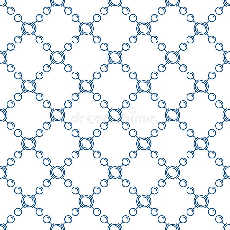 Chemical Formula with Circles Vector Outline Seamless Pattern Stock ...