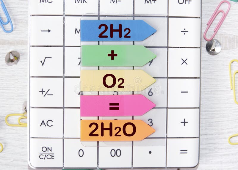 The Chemical Formula of the Compound H2 and Oxygen O2 Text on Colored ...