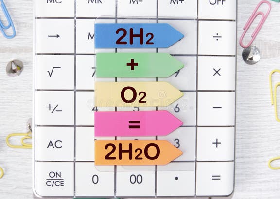 The Chemical Formula of the Compound H2 and Oxygen O2 Text on Colored ...