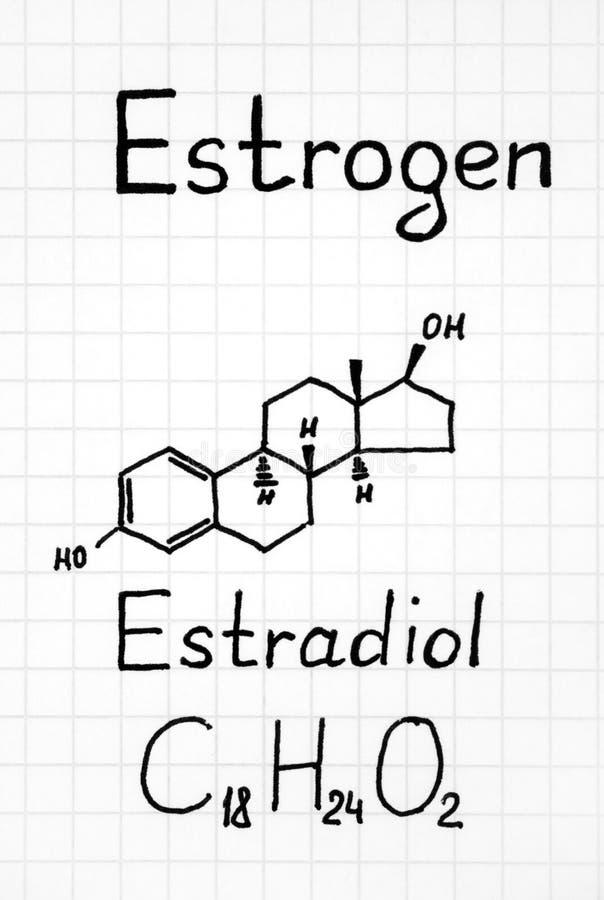 Chemical Formula of Estrogen - Estradiol Stock Photo - Image of ...
