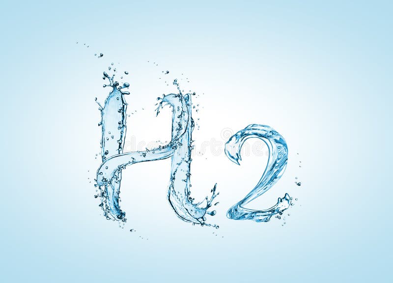 Chemical Formula H2 Made of Water on Light Blue Background Stock ...