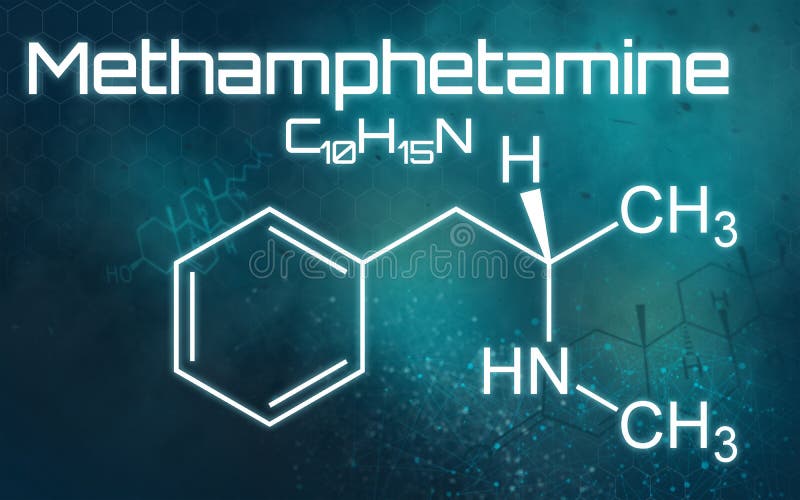 Methamphetamine Crystal Meth, C10H15N Molecule, Is A Potent Ce Stock ...