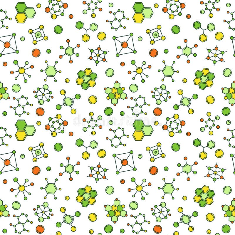 Chemical Formula and Molecule Vector Colored Seamless Pattern Stock ...