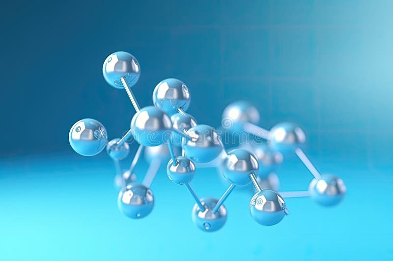 Chemical Formula Molecules on Blue Background , AI Generated Stock ...