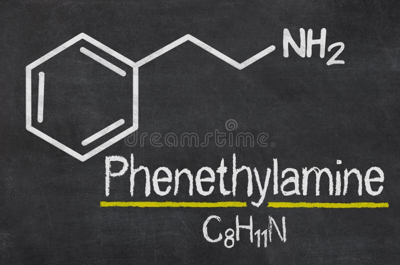 Chemical Formula of Phenethylamine Stock Illustration - Illustration of ...