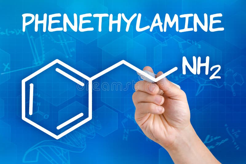 Chemical Formula of Phenethylamine Stock Illustration - Illustration of ...