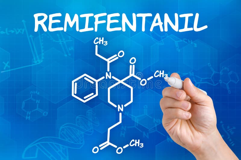 Remifentanil Molecule, Structural Chemical Formula, Ball-and-stick ...